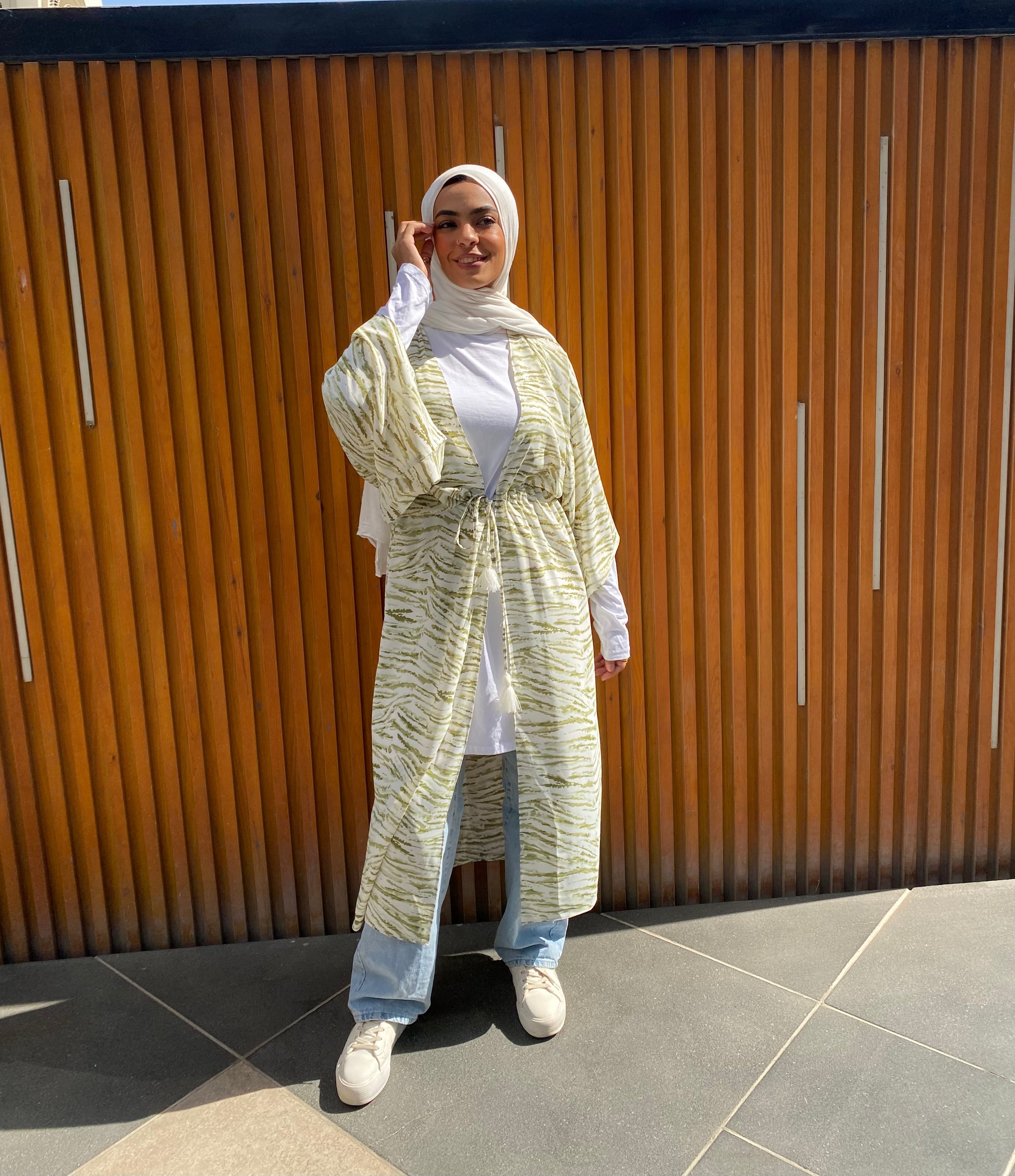 Kimono With DrawString - Beige – Hijab Boutique