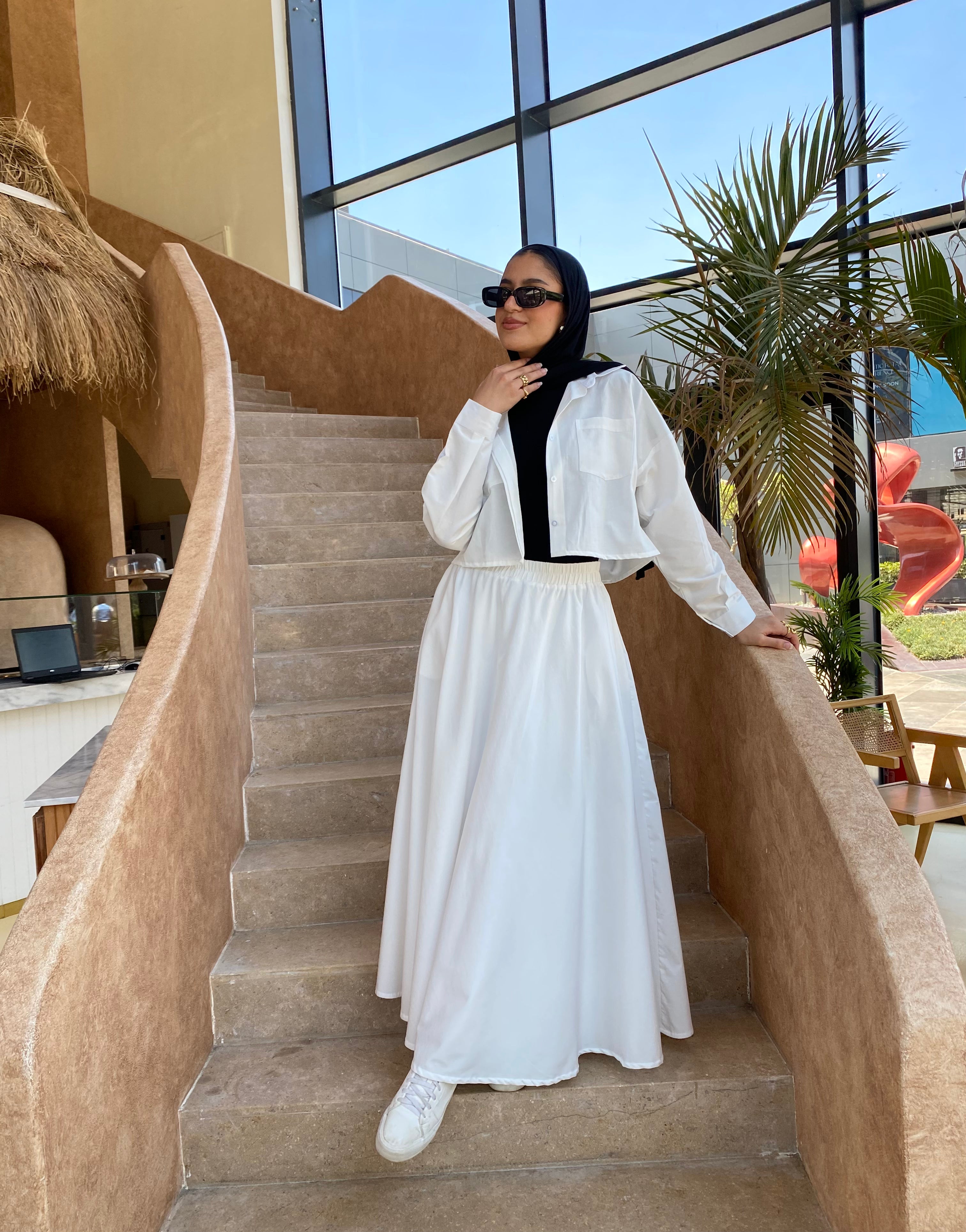 Basic Flowy Skirt - White – Hijab Boutique