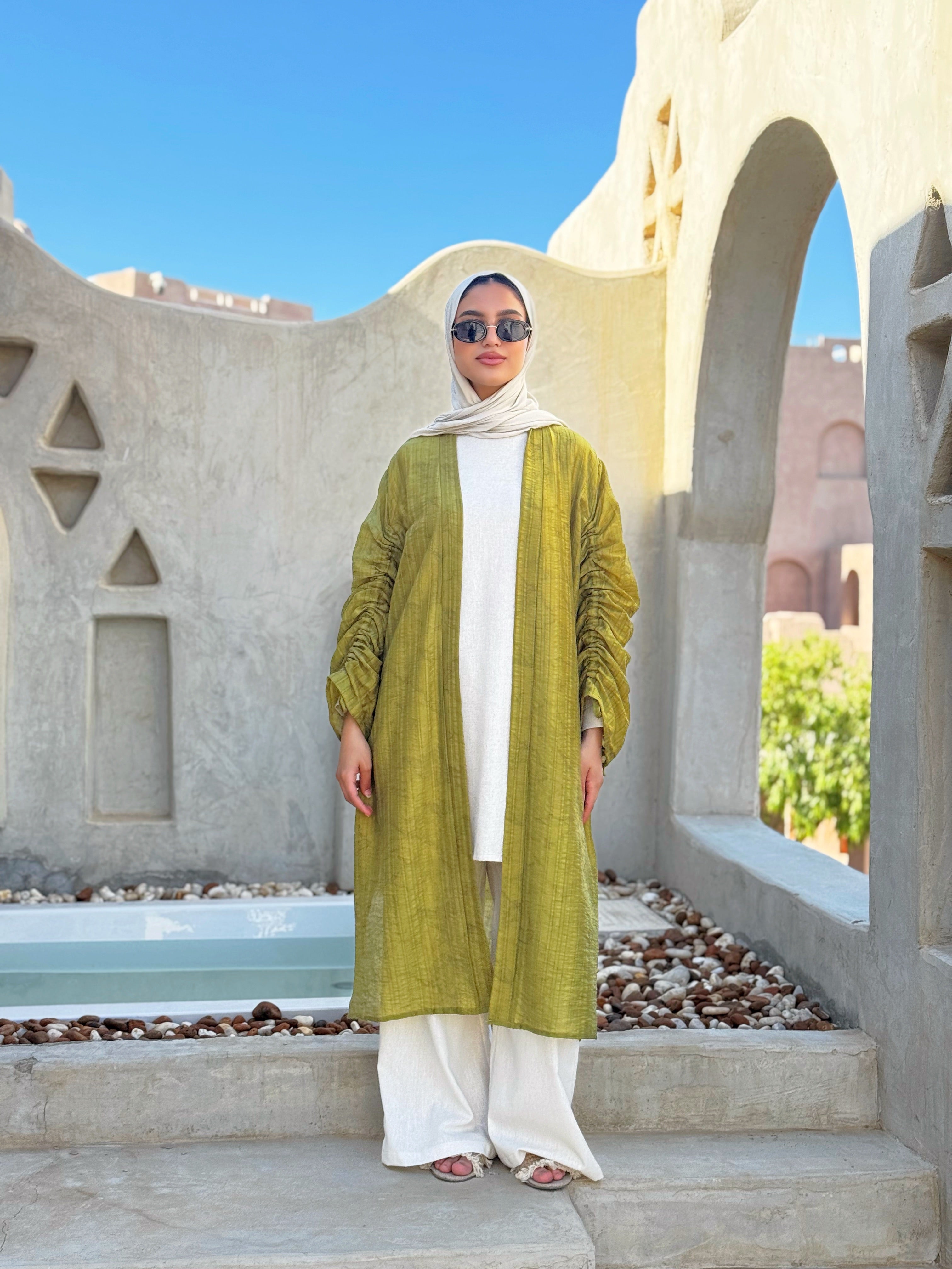 Crushed Cardigan - Olive – Hijab Boutique