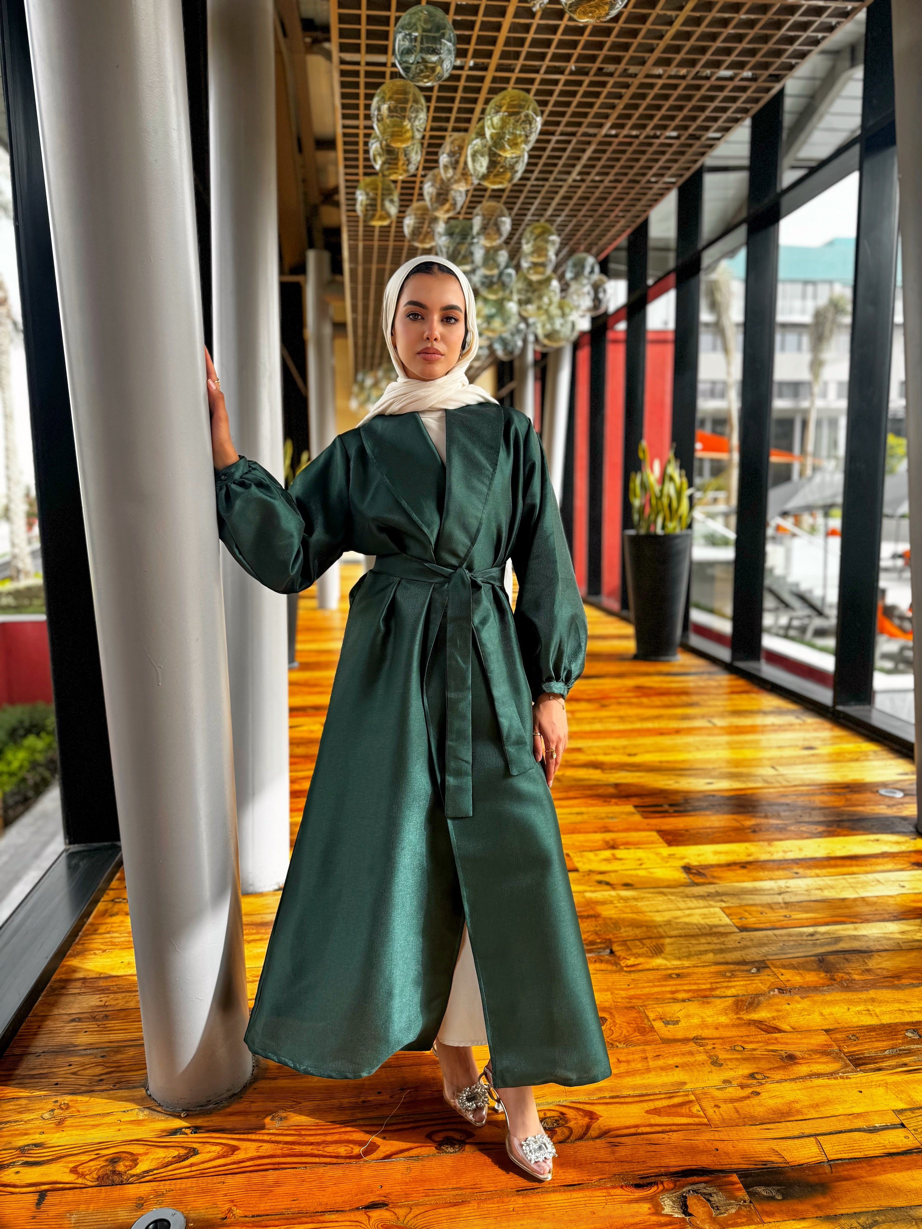 Taffeta Cardigan - Green – Hijab Boutique
