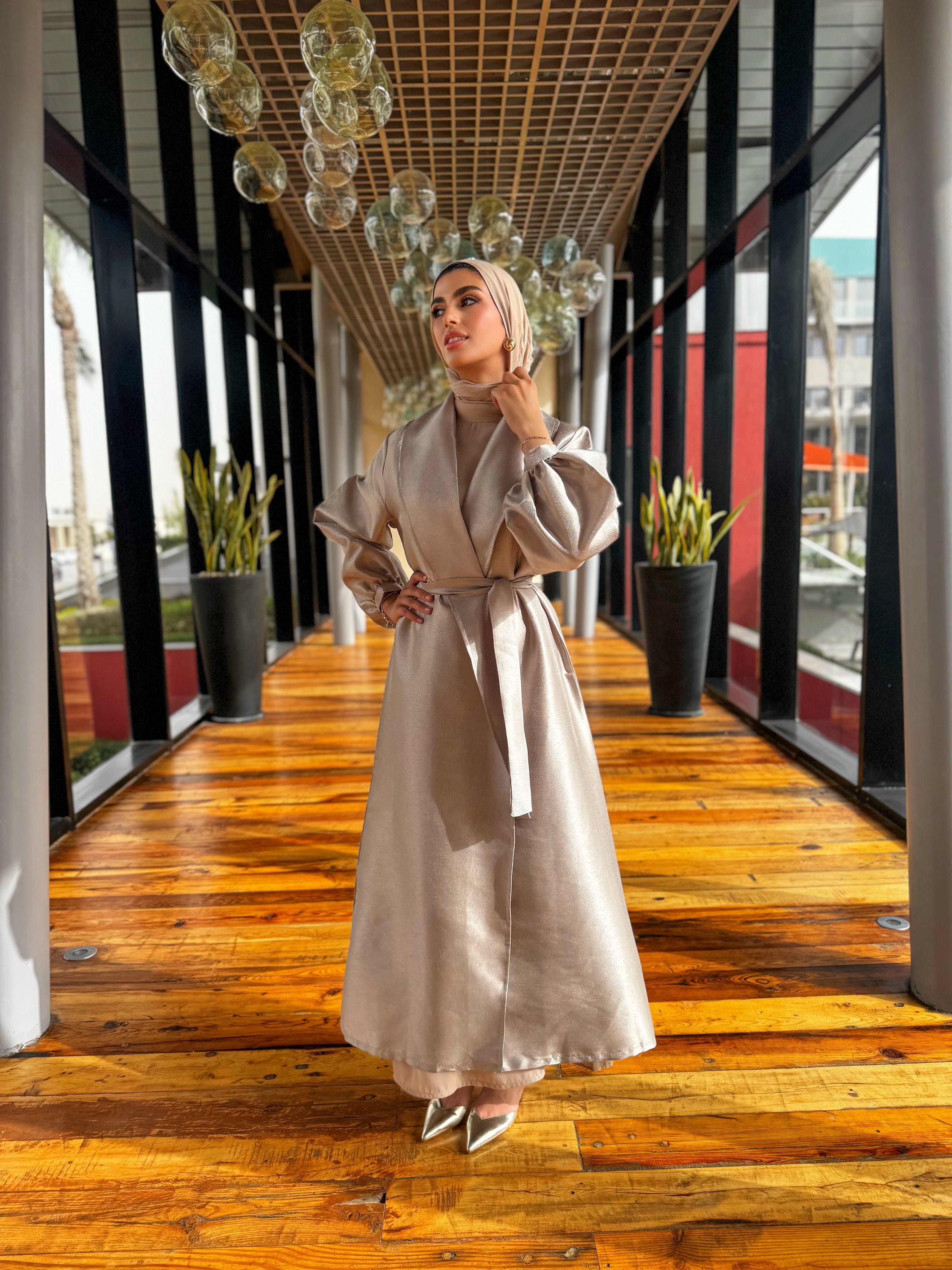Taffeta Cardigan - Silver – Hijab Boutique