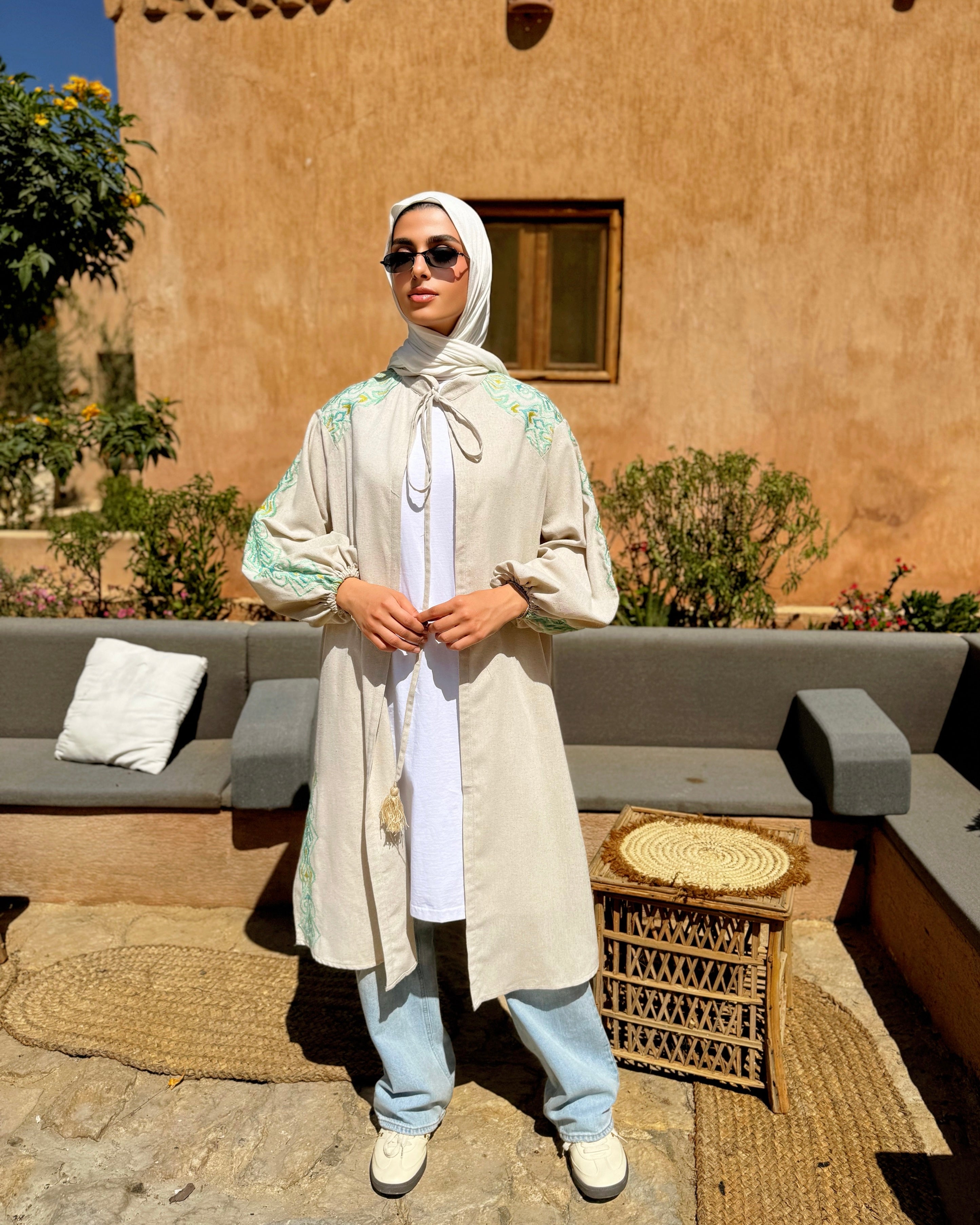 Embroidery Cardigan - Beige – Hijab Boutique