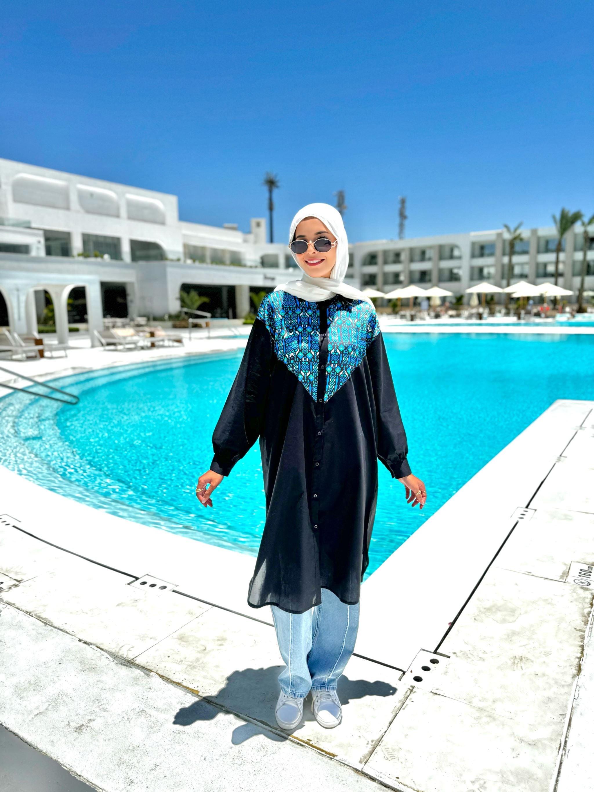 Mixed Fabric Shirt-Black – Hijab Boutique