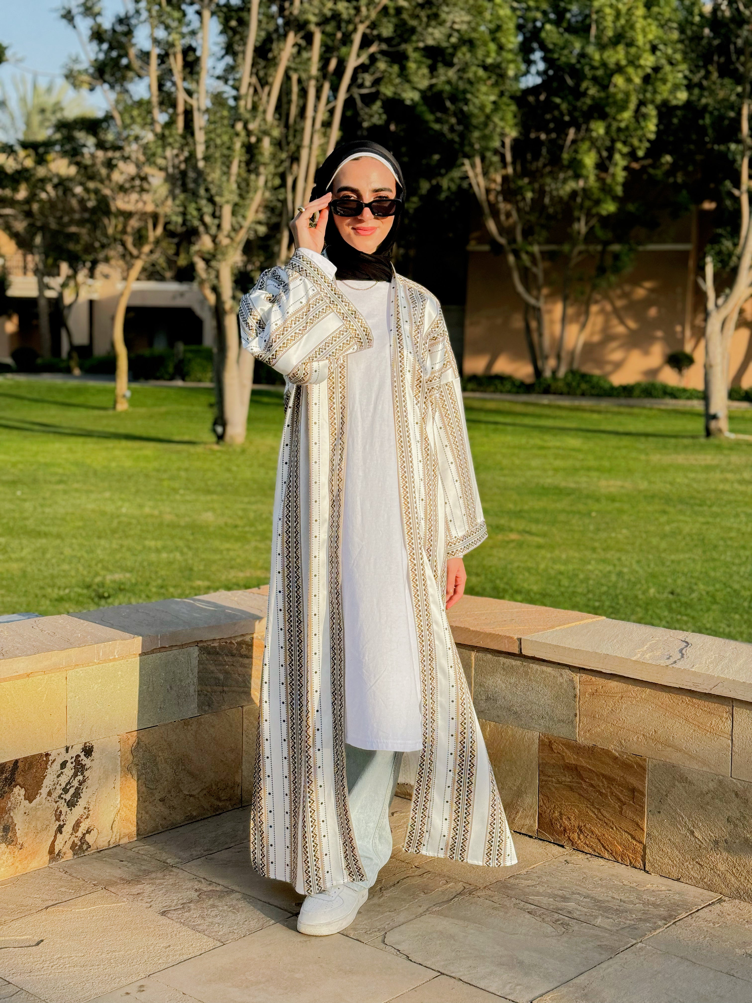 Oriental Stripes Cardigan-Gold – Hijab Boutique