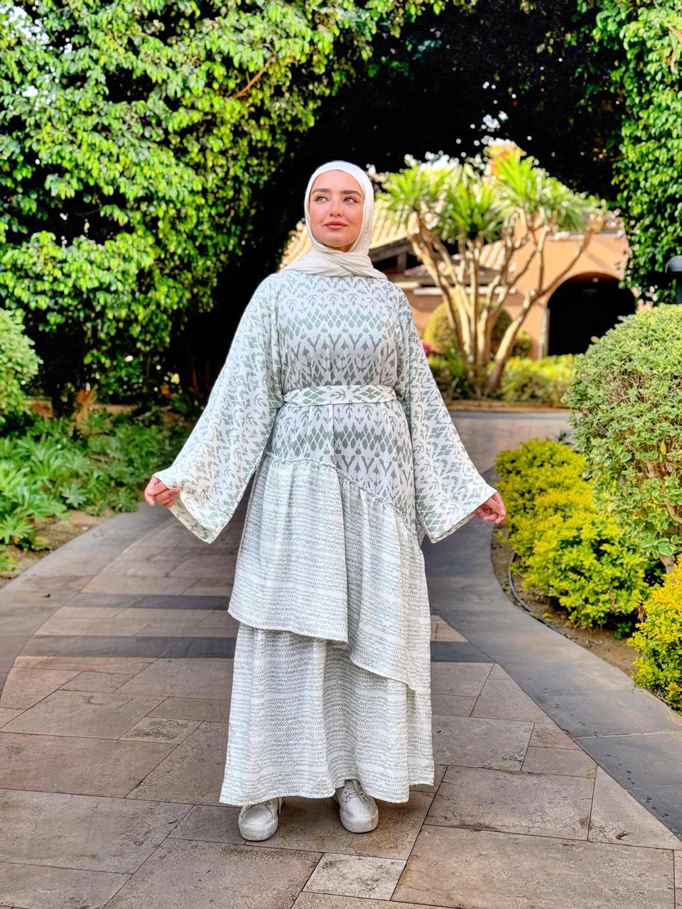Boho Flowy Ruffled Dress-Mint – Hijab Boutique