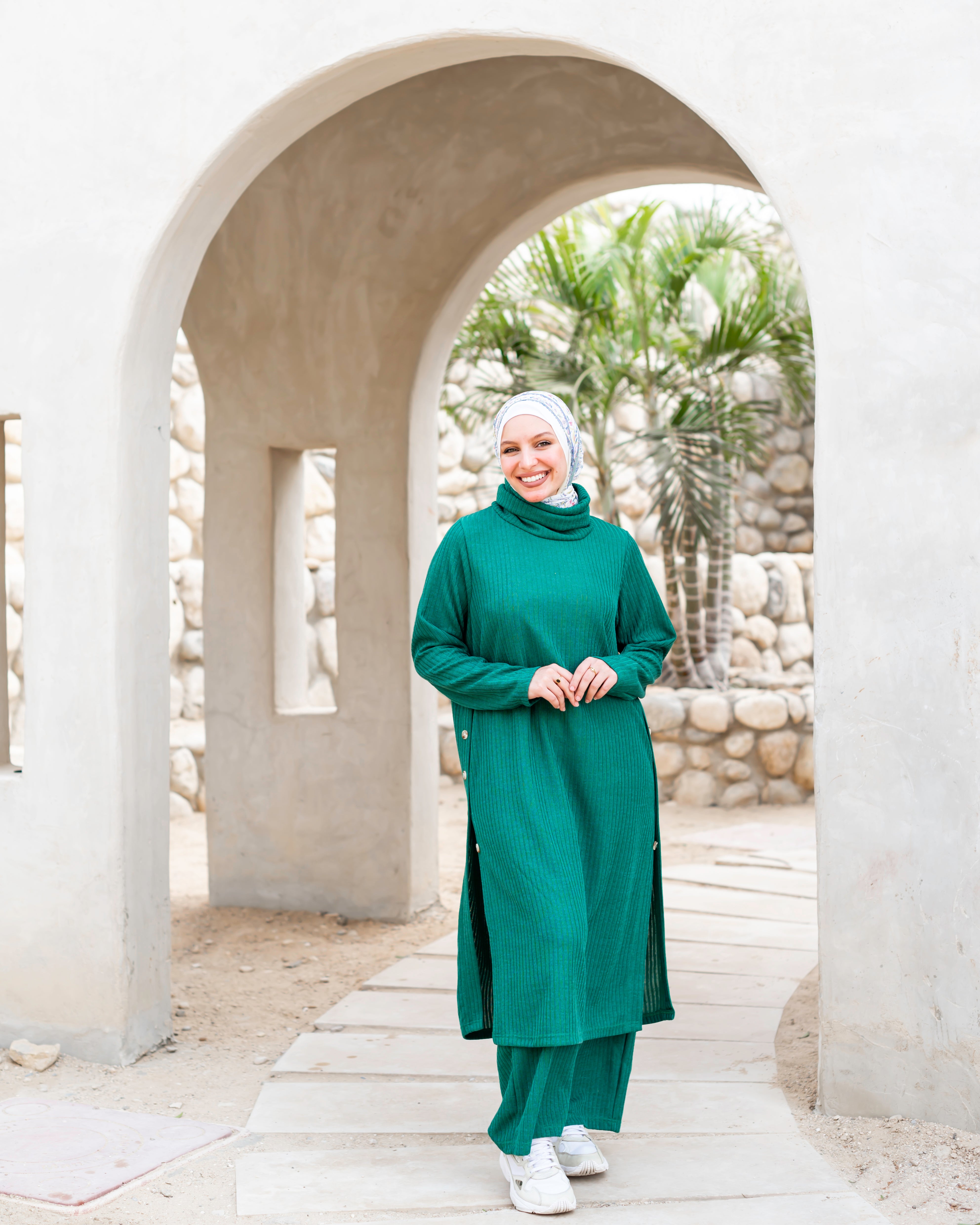 Ribbed Pants-Green – Hijab Boutique