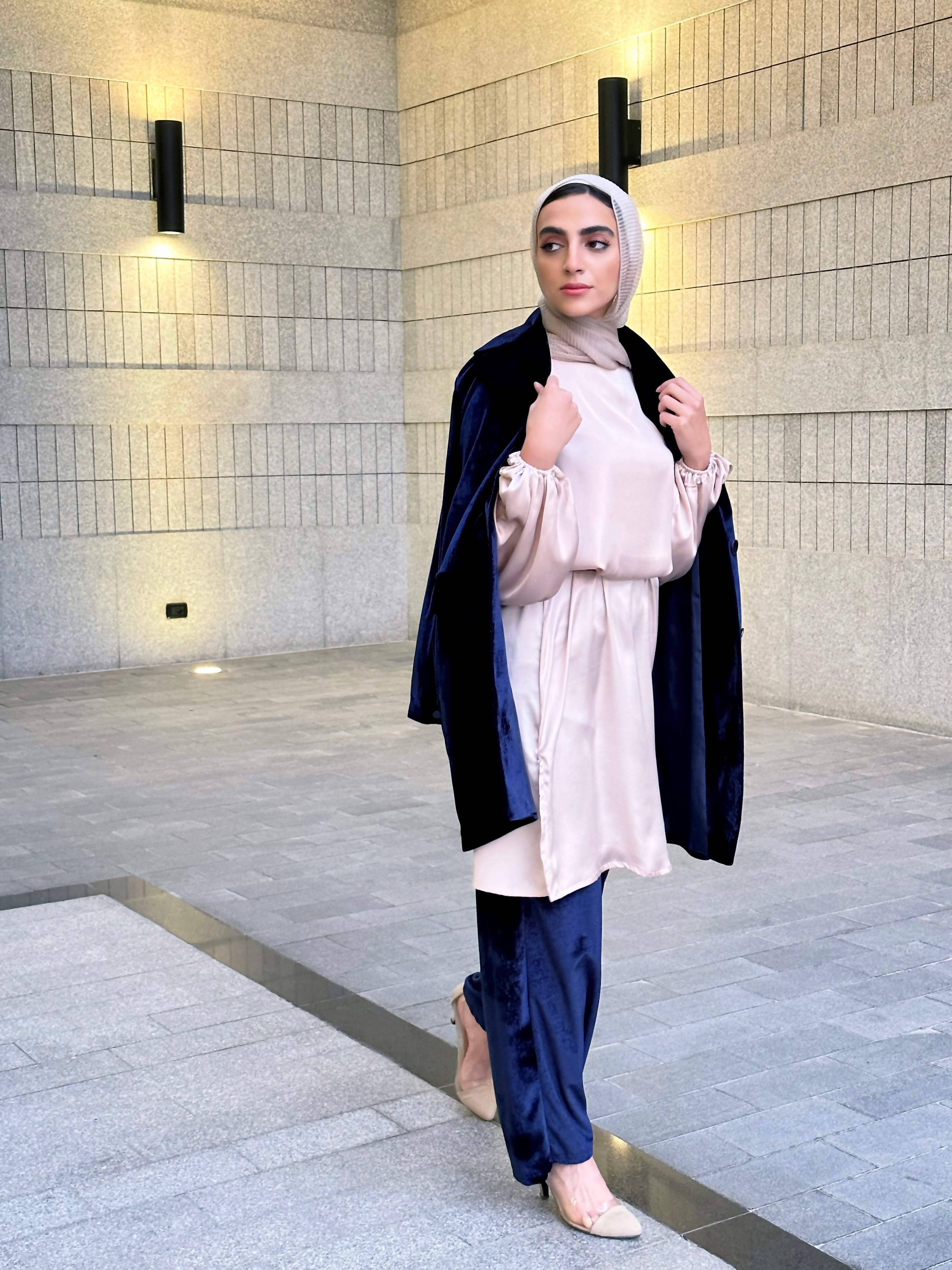 Velvet Pants-Dark Blue – Hijab Boutique
